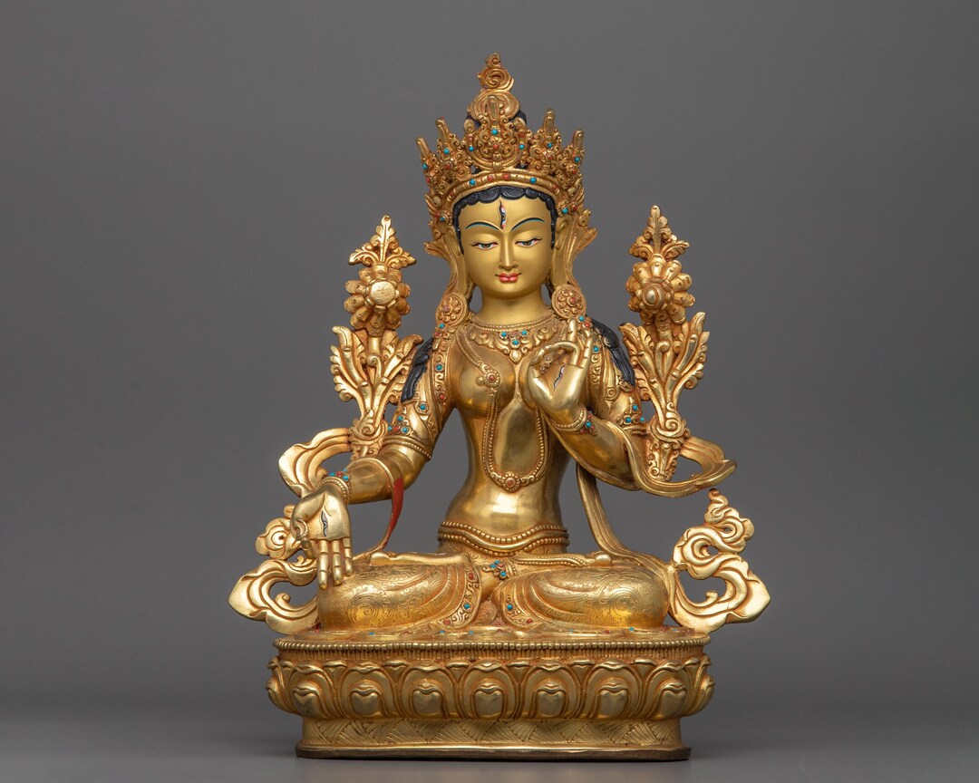 White Tara (dolma Karpo) Statue | Female Buddha Goddess | Handmade ...