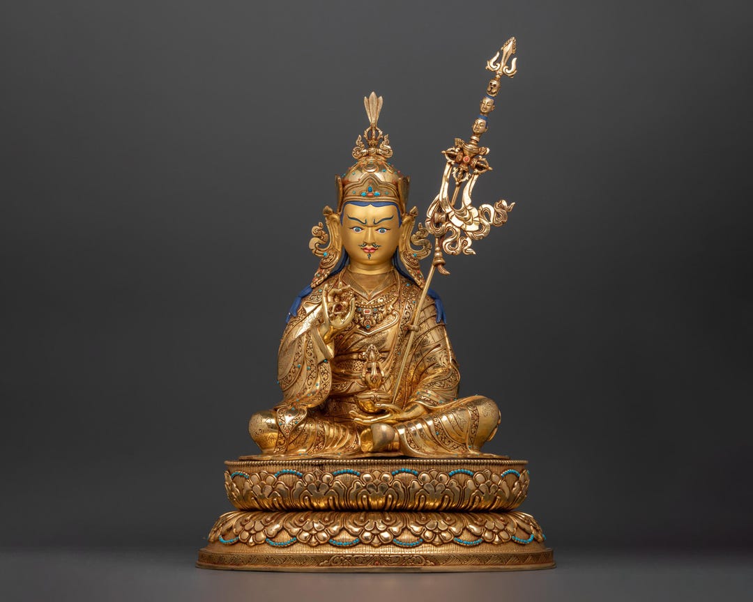 The Second Buddha Guru Rinpoche – Handcrafted 24K Gold Gilded Copper ...