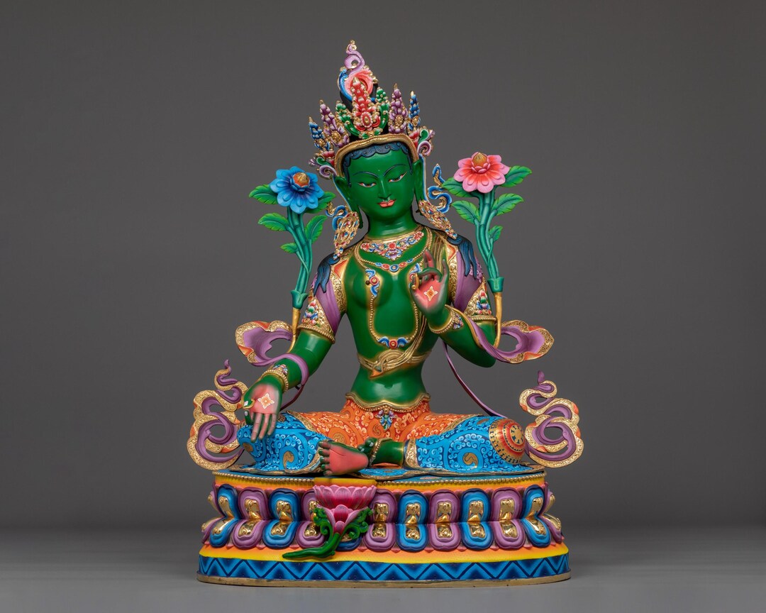 Protector and Compassionate Saviour Green Tara Statue | Tibetan Deity ...