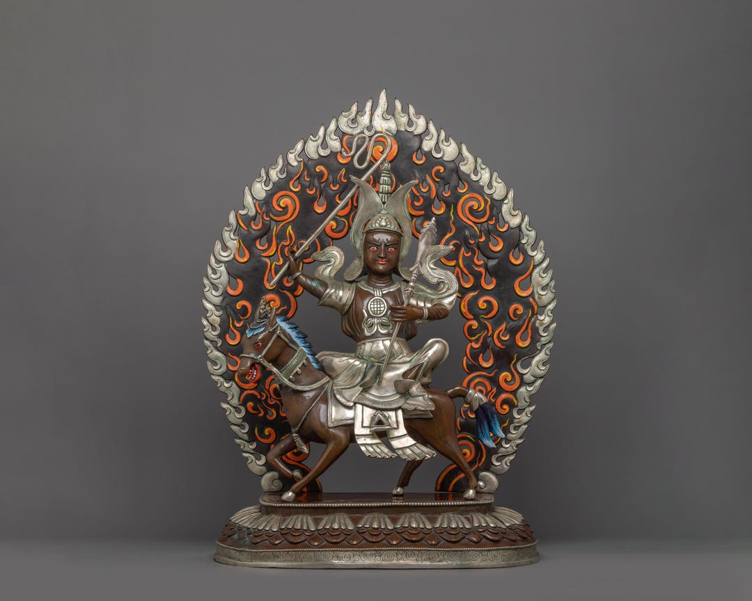 Handmade Tibetan King Gesar Statue | Symbol of Courage | Figurine for ...