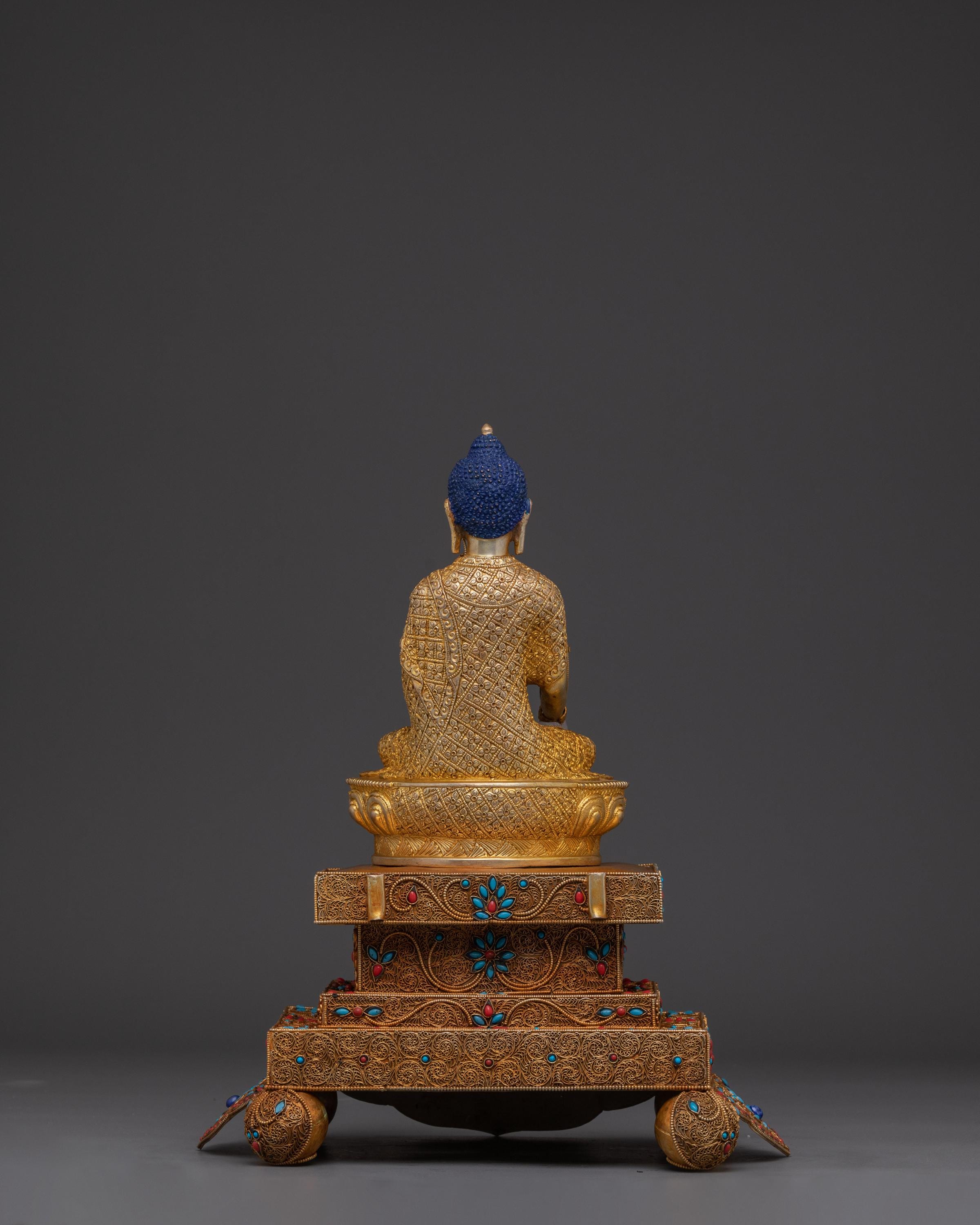 Nepali Handmade Shakyamuni Buddha on Throne | Imbibe Serenity | Made in ...