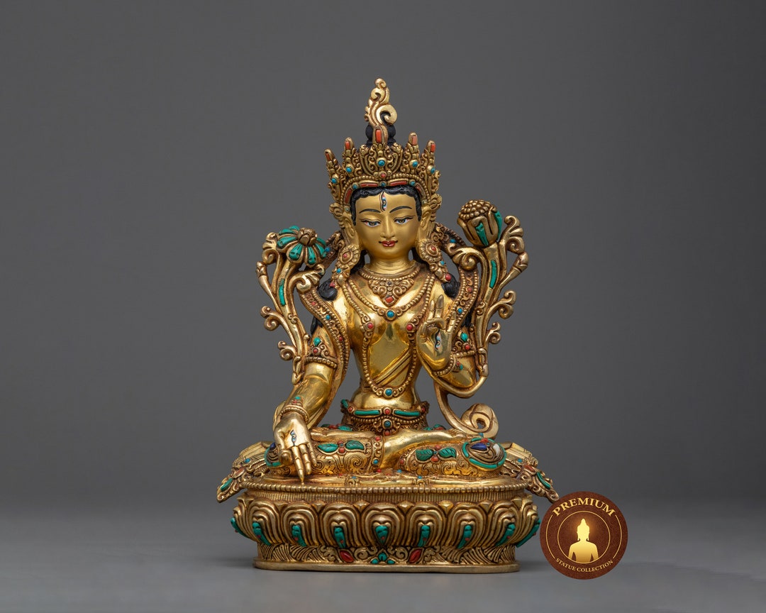 White Tara Tibetan Statue| Original Hand-carved Statue of Female ...