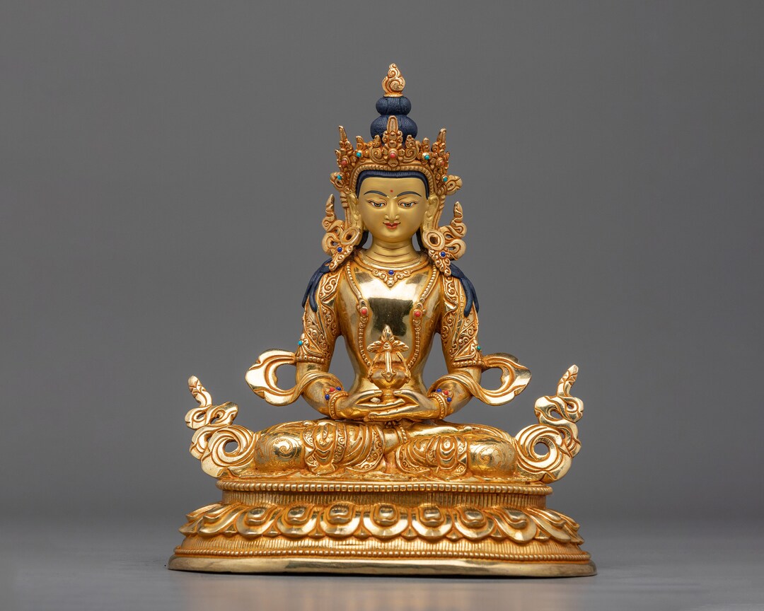 The Immortal Buddha Amitayus Statue | Radiating Eternal Life | 24k Gold ...