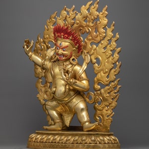 Vajrapani Sculpture in 24K Gold - Symbol of Protection and Power, Ideal ...