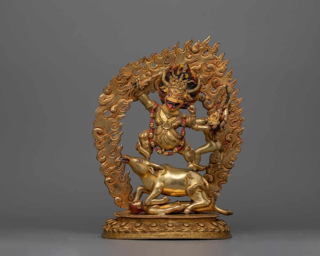 Yama Dharmaraja Handcrafted Sacred Deity Statue | Wrathful Form of ...