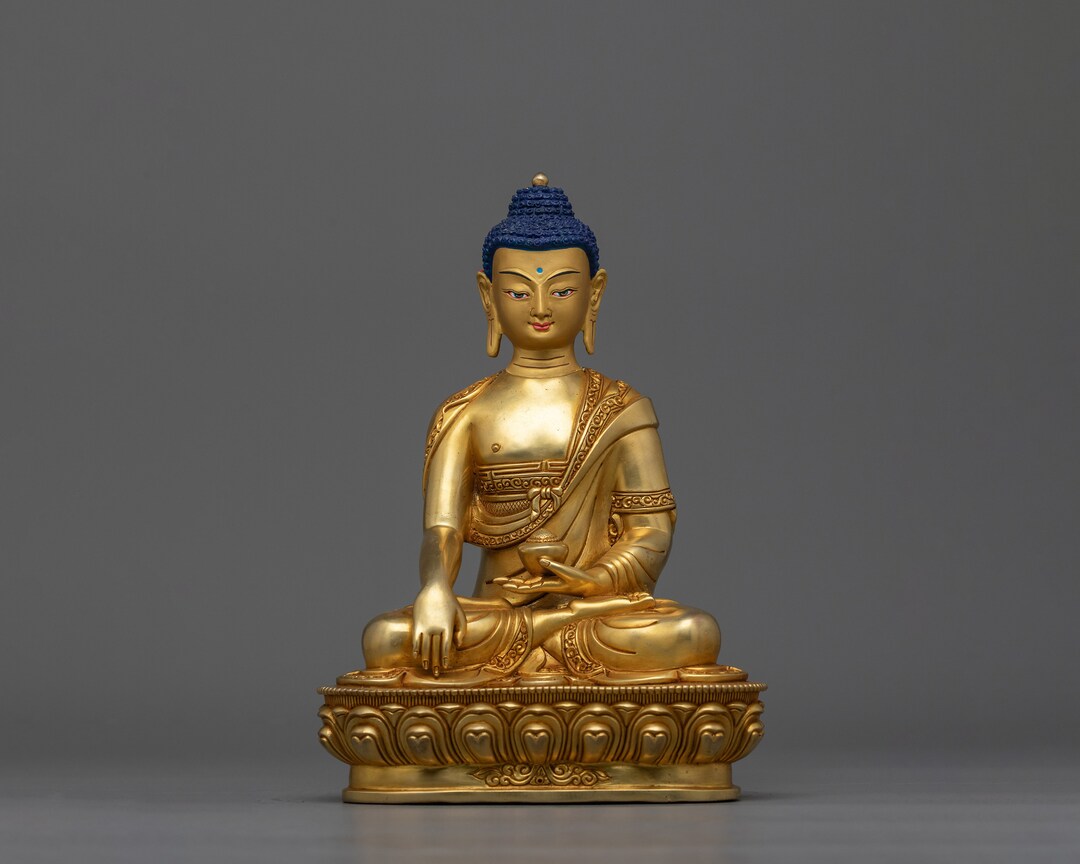 Shakyamuni Buddha: A Dharma Teacher Statue - 9.1” Handcrafted Copper ...