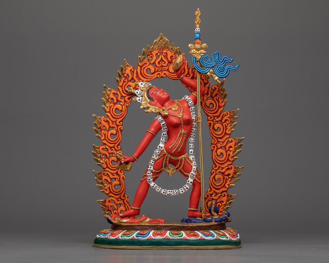 Naro Dakini Vajrayogini Statue in 24K Gold & Red Painted Symbol of Feminine Wisdom and Tantric ...