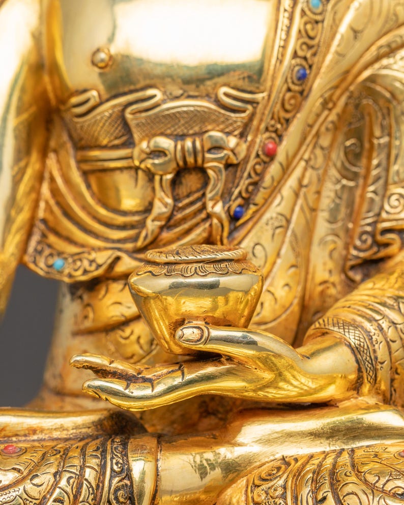 Handcrafted Copper Statue of Buddha Shakyamuni | Traditional Himalayan ...