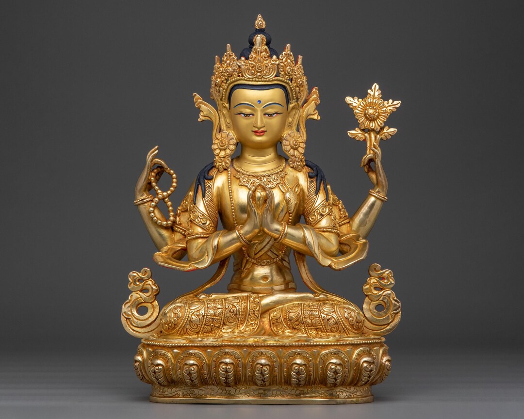 Chenrezig Tibetan Buddhist Deity Sculpture | Emblem of Divine ...