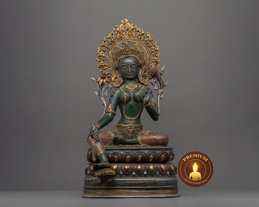Green Tara Pulchritudinous Zen Statue | Handmade Female Buddha ...