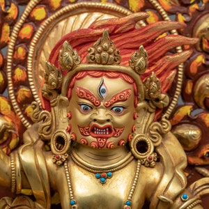 White Dzambhala Statuette | Buddhist Handmade Wrathful Wealth Deity ...