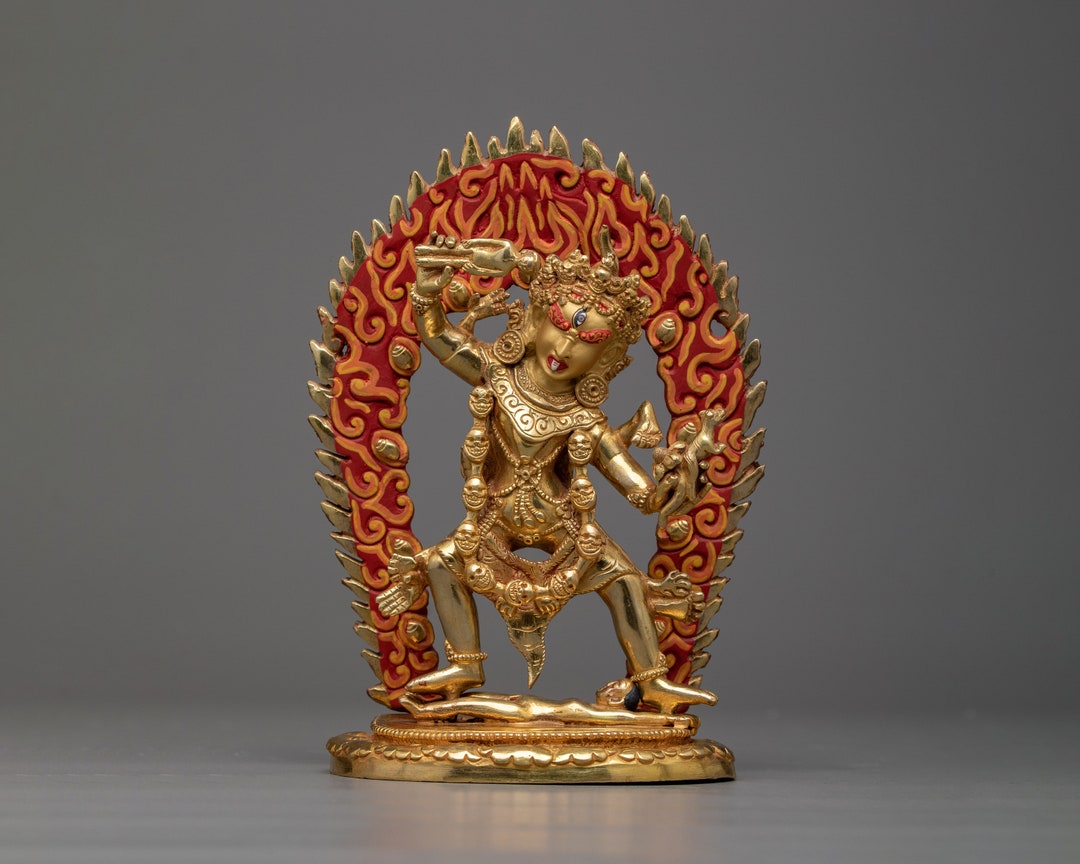 Blue Tara Ekajati Statue - A Golden Hued Embodiment of Protection and ...