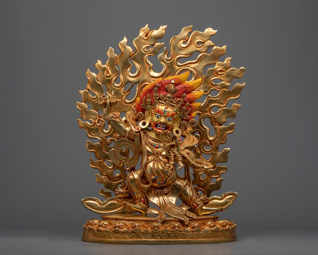 Vajrapani Art Statue 24k Gold Gilded, Symbol of Enlightened Power and ...