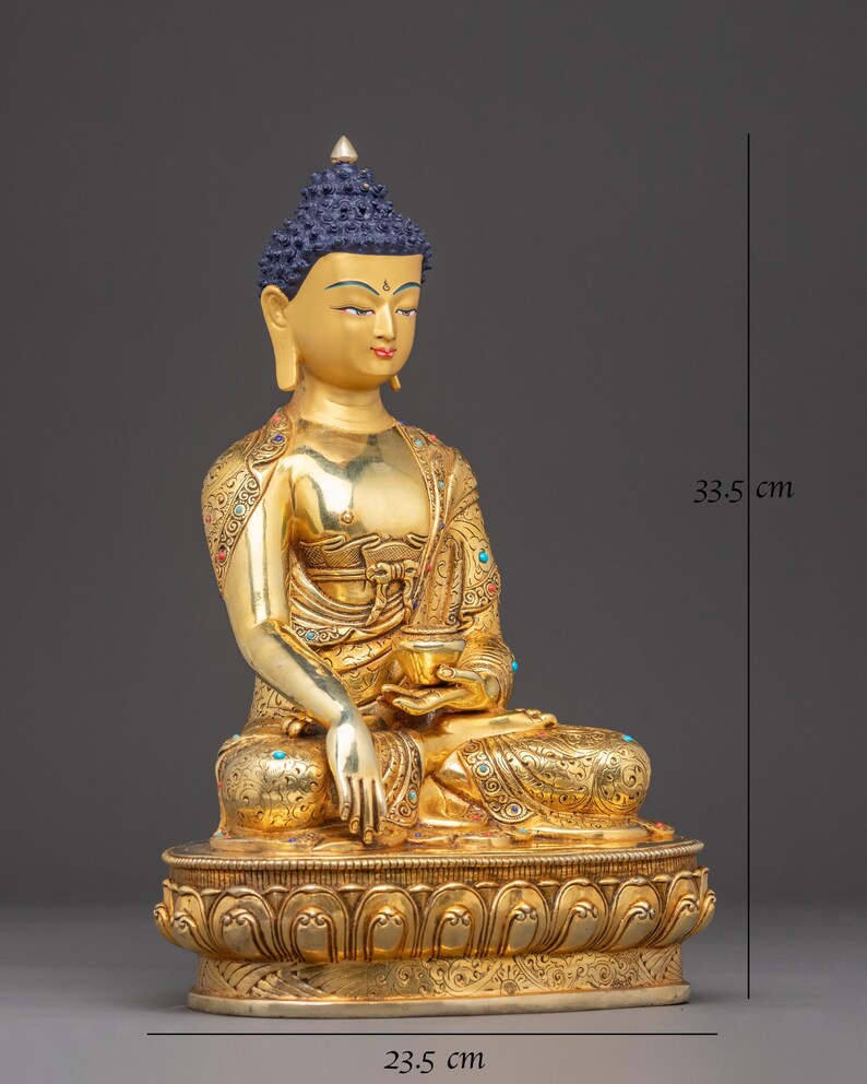 Handcrafted Copper Statue of Buddha Shakyamuni | Traditional Himalayan ...