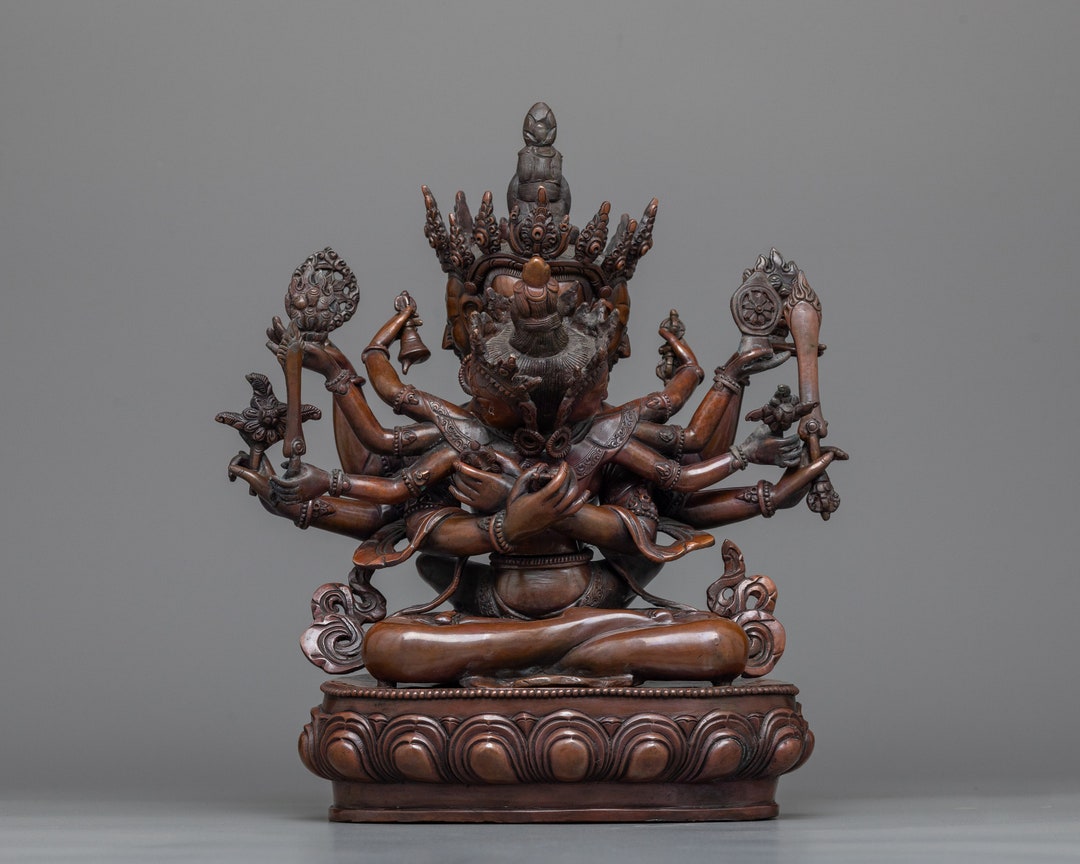 Guhyasamaja Akshobhyavajra Statue in Oxidized Copper - Esoteric Tantric ...