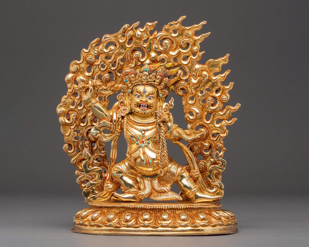 Tibetan Protector Deity Vajrapani Copper Figurine | Guardian of Dharma ...