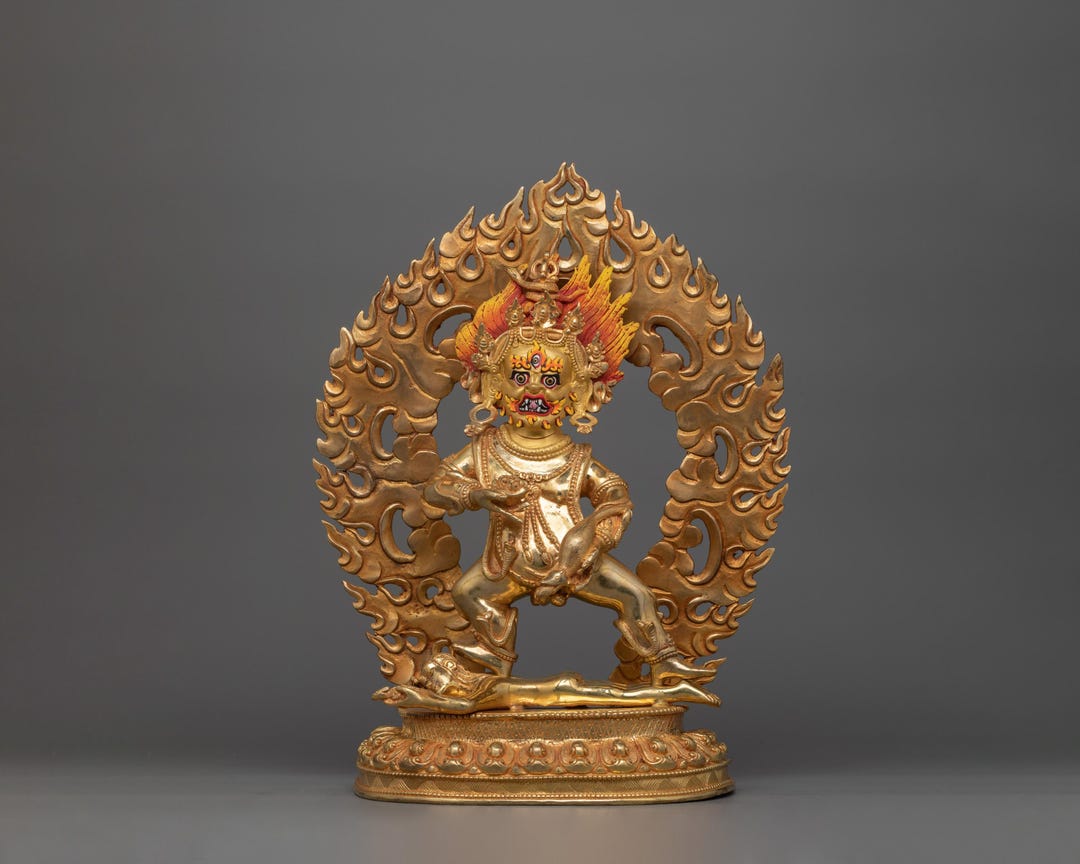 Black Dzambala Statue | Hand-carved Buddhist Sculpture of Wealth Deity ...