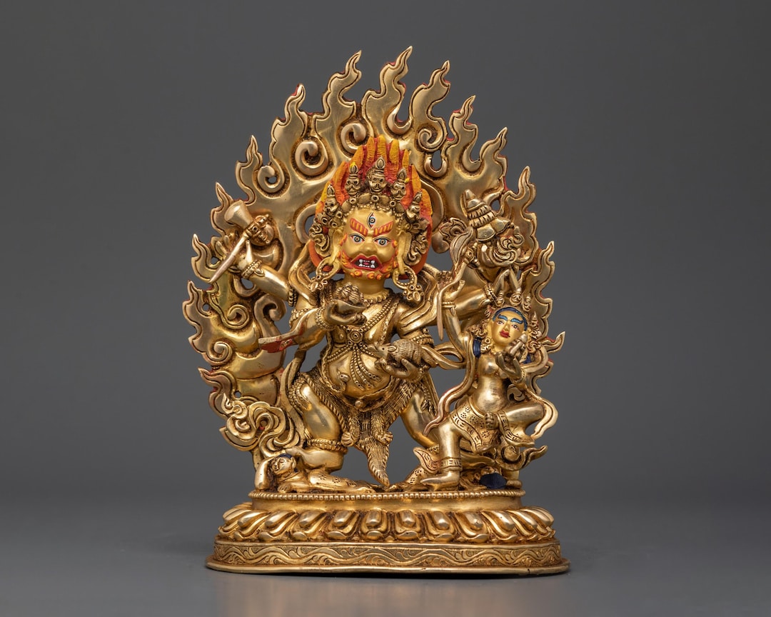 Black Dzambhala Precious Golden Deity | 24K Gold Gilded Copper Wealth ...