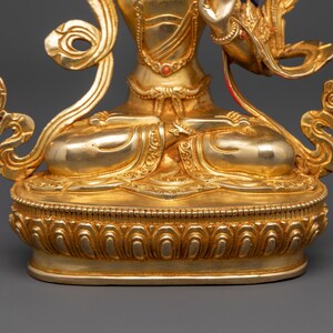 Beautiful Manjushri Wisdom Buddha Holding Flaming Sword | 24K Gold ...