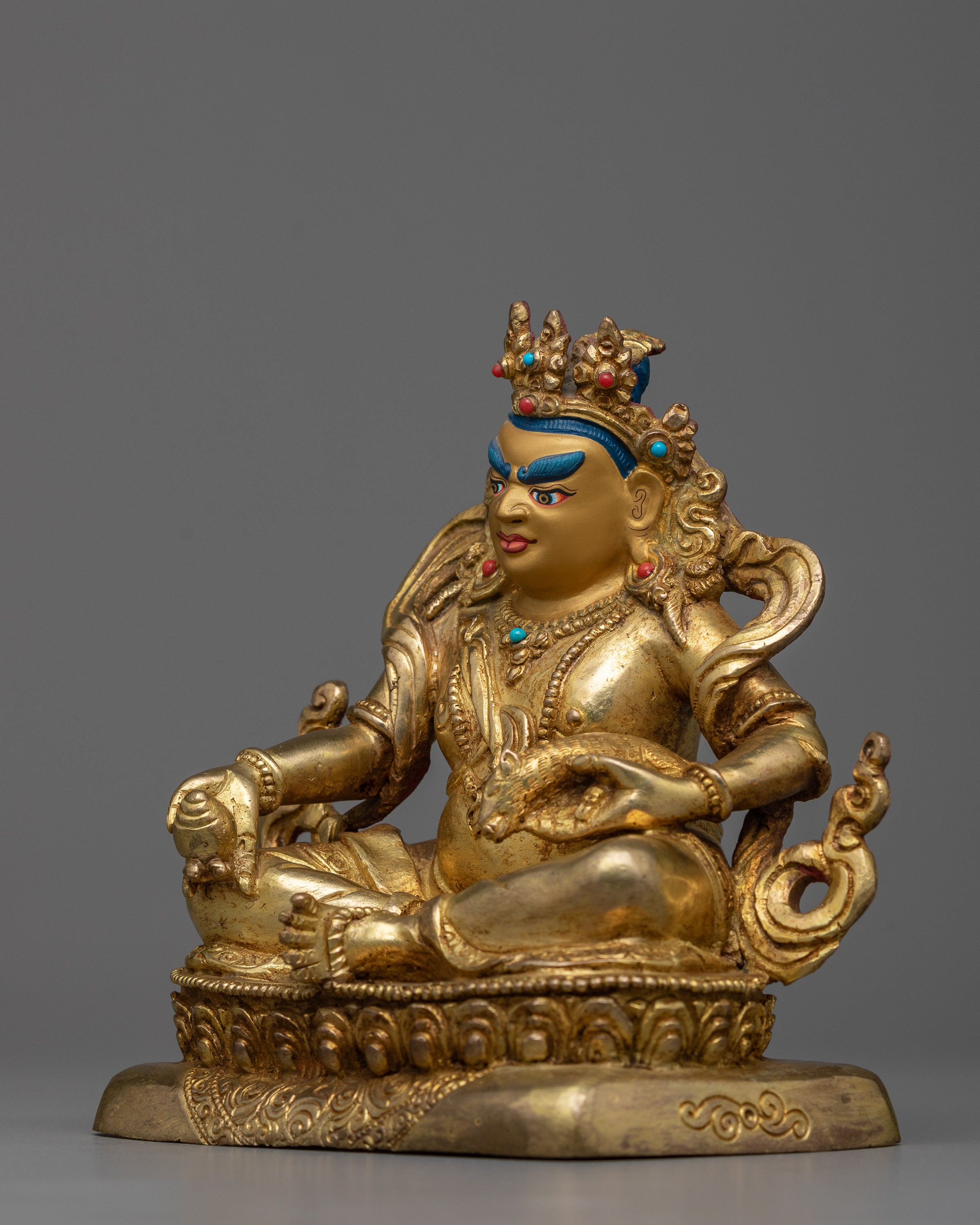 Dzambala Statue - Copper Crafted Beacon of Abundance | Gilded Symbol of ...