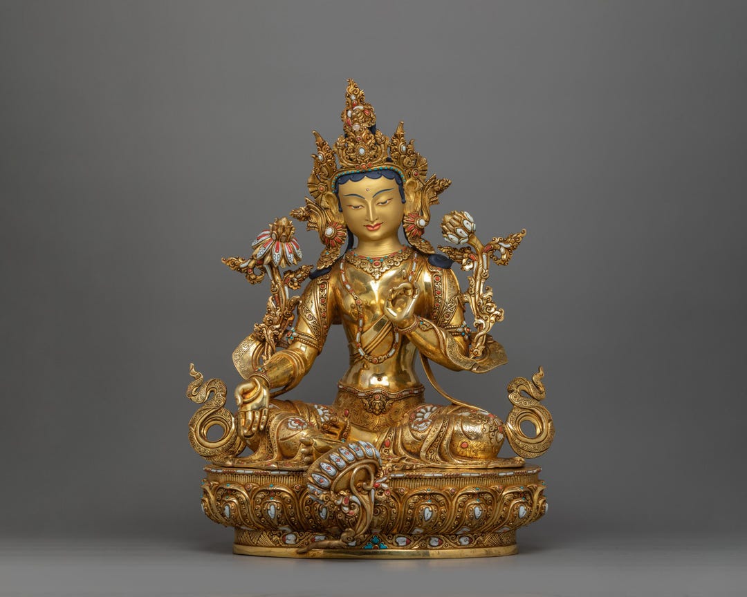 Green Tara the Swift Liberator and Protector Figurine | Symbol of ...