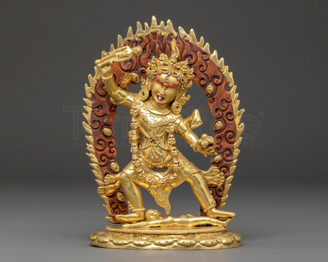 24K Gold Gilded Ekajati Statue | Handcrafted Spiritual Figurine for ...