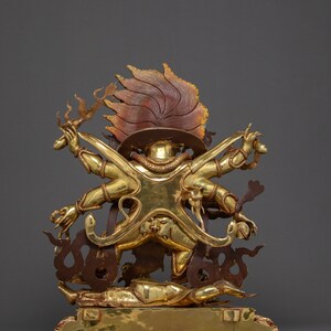 Six Armed Mahakala Statue | Wrathful Deity | Traditionally Hand Carved ...