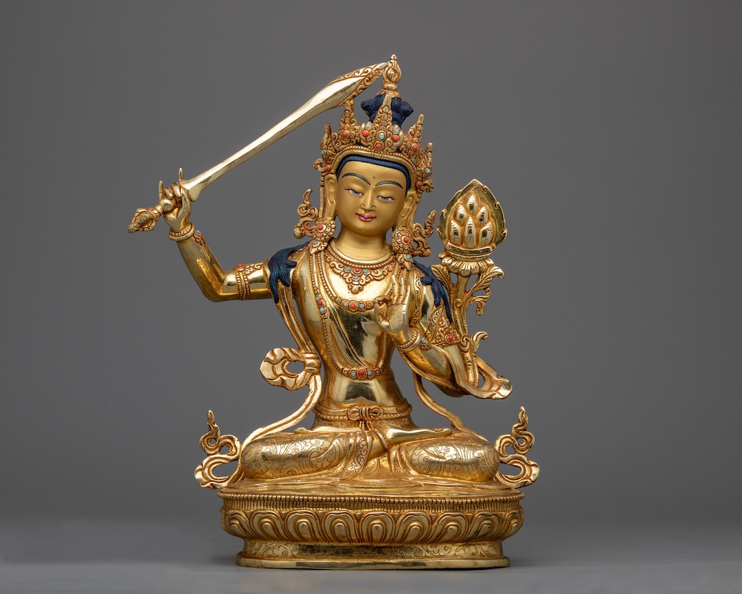 Buddhist Manjushri Statue | Handmade Buddhist Sculpture of Tibet ...