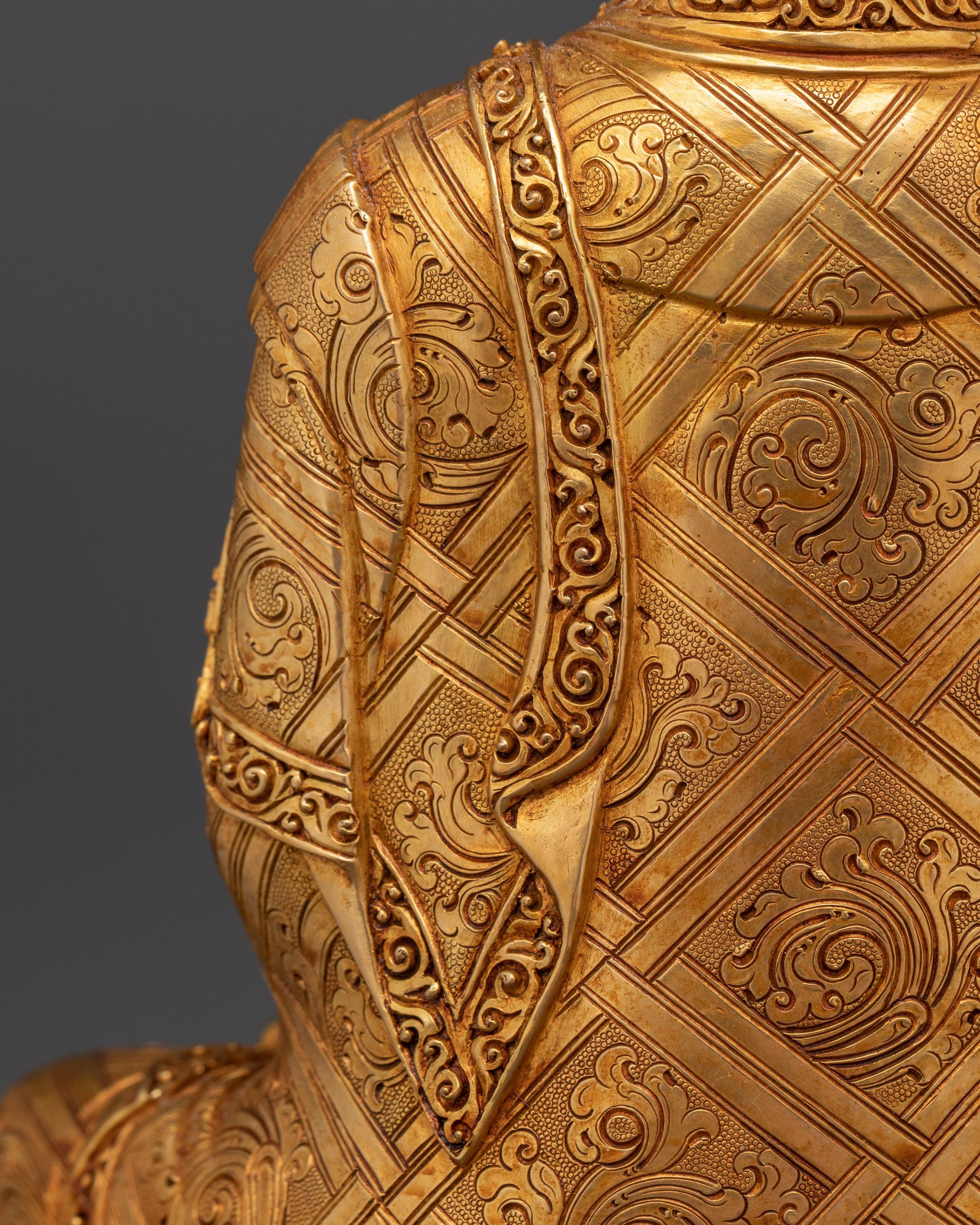 Shakyamuni Buddha the Dharma Teacher Statue | 24K Gold Gilded Figurine ...