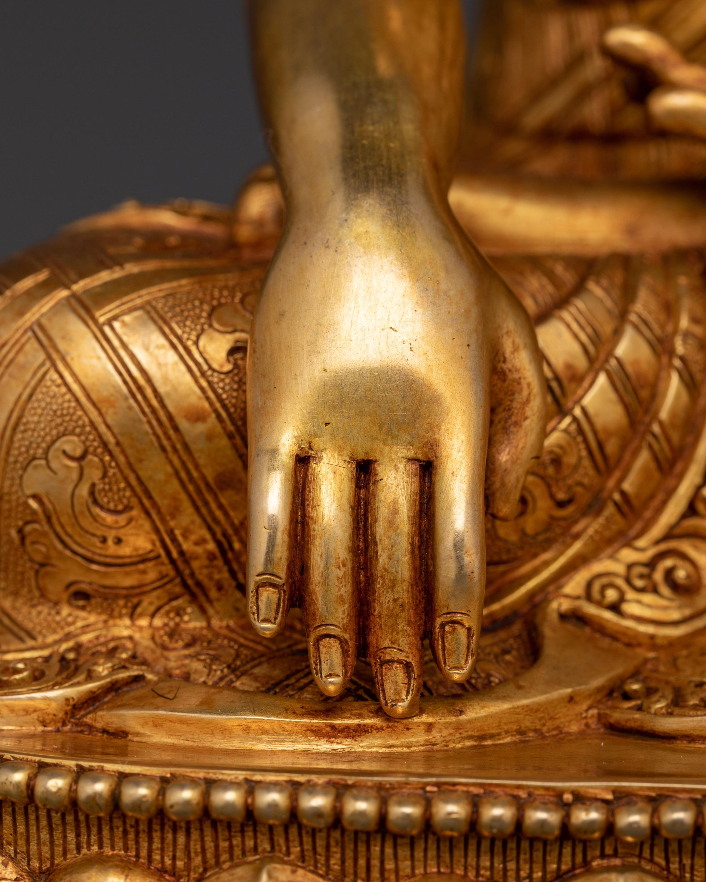 Shakyamuni Buddha the Dharma Teacher Statue | 24K Gold Gilded Figurine ...