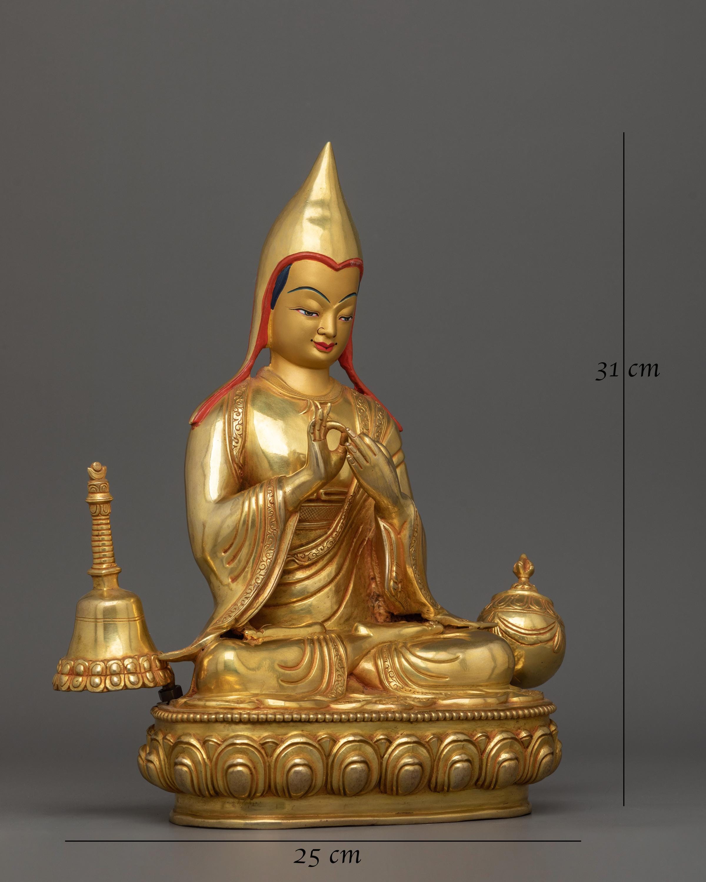 24K Gold Gilded Atisa Statue | Handcrafted Buddhist Art, Nepal - Etsy