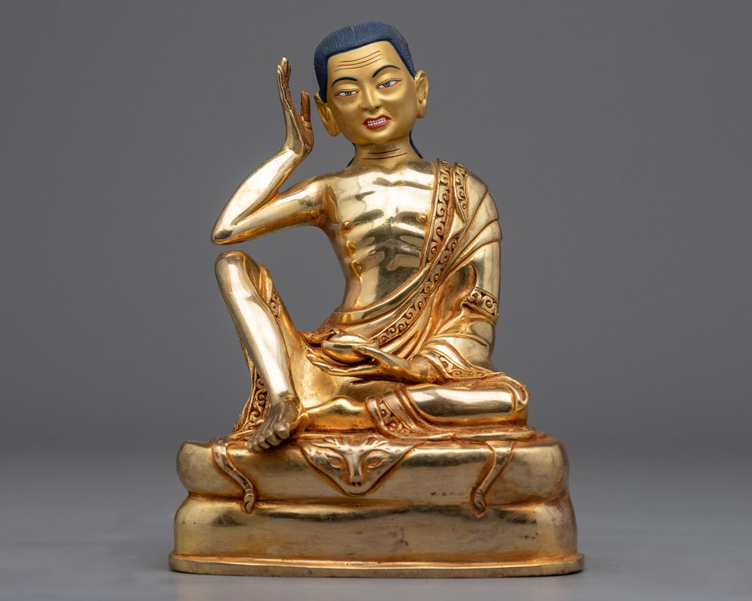 Milarepa Statue | Tibetan Yogi Milarepa Gold Gilded Statue for ...