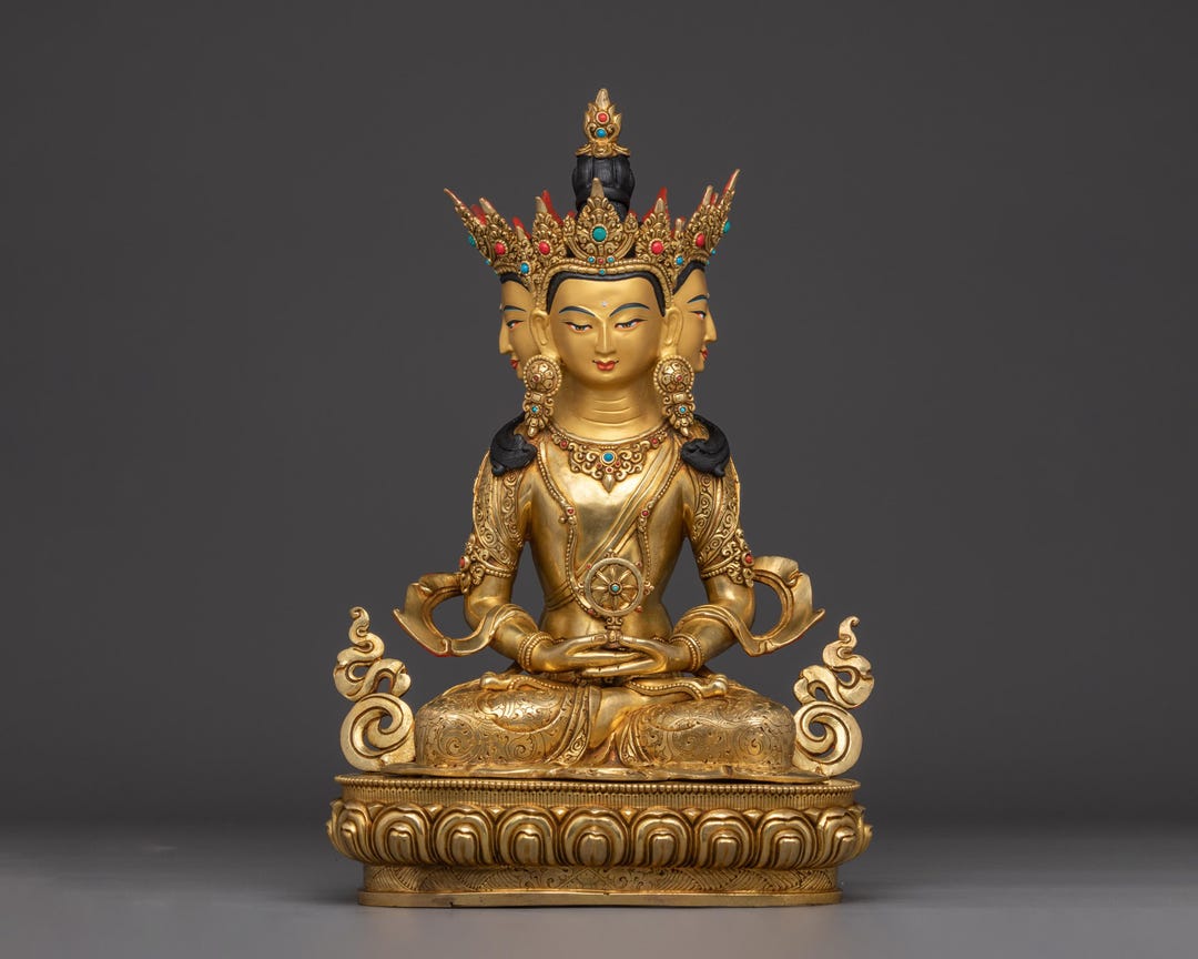 Golden Statue of Celestial Buddha Statue | Primordial Buddha Home Decor ...
