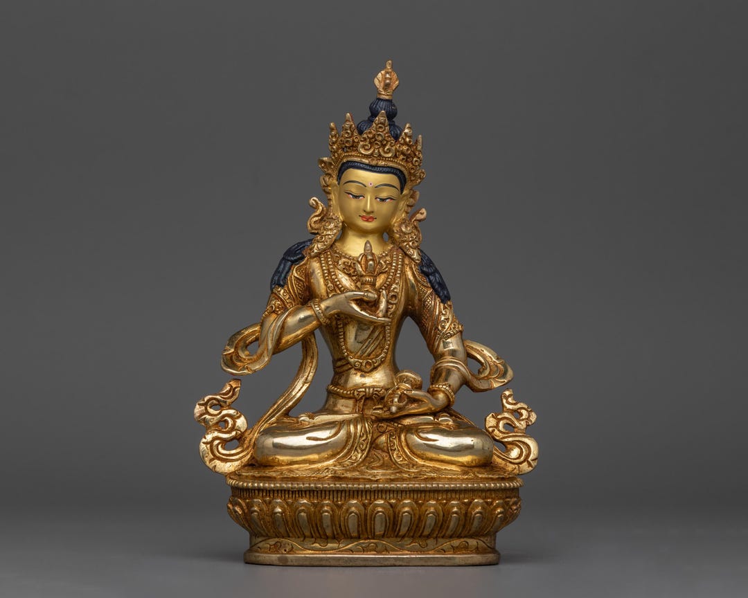 Vajrasattva With Vajra and Bell Statue | 24K Gold Gilded and Copper ...