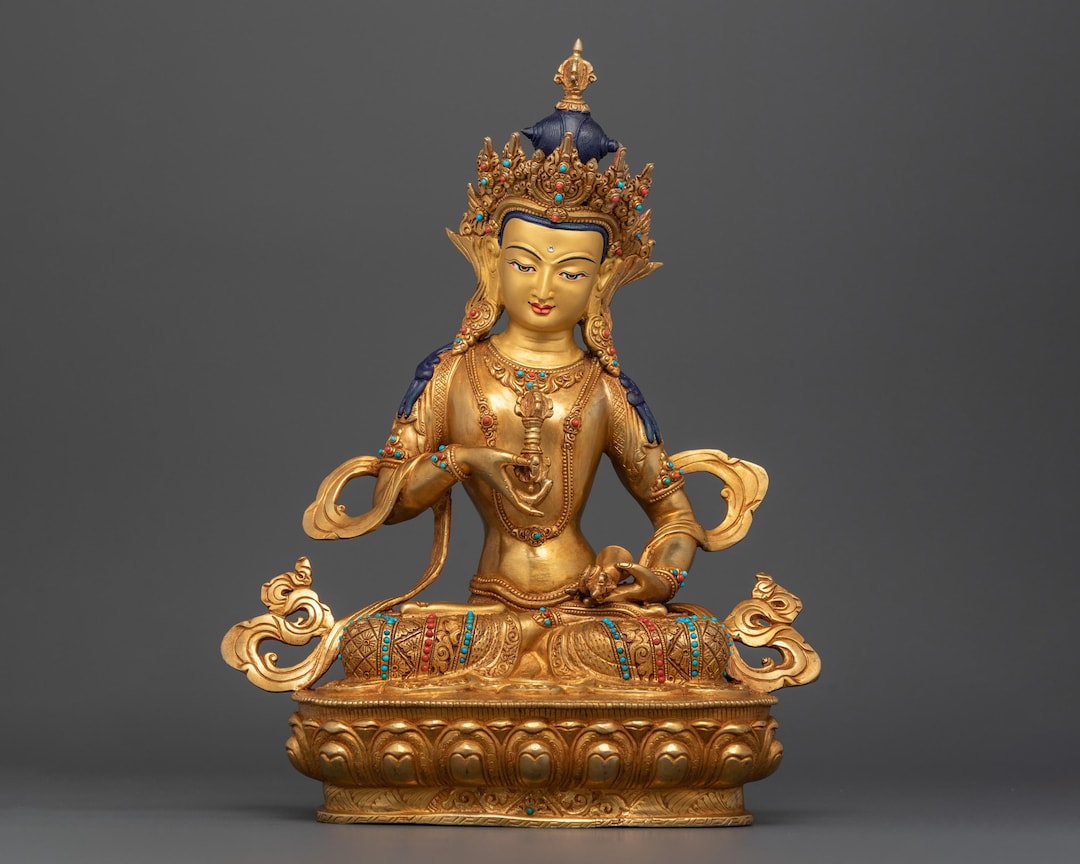 Gambar Arca Buddha Vajrasattva | 24K Gold Gilded Tibetan Statue ...