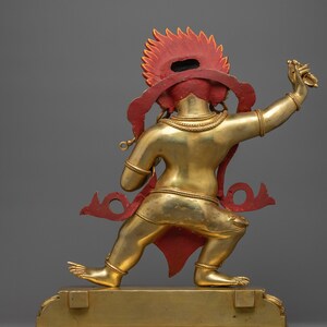 Vajrapani Sculpture in 24K Gold - Symbol of Protection and Power, Ideal ...
