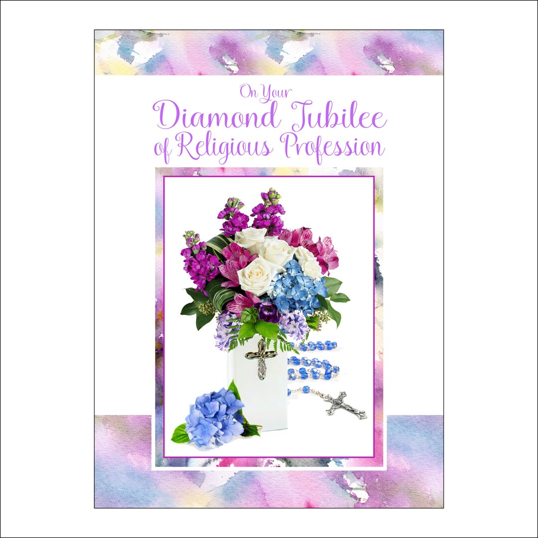 Diamond Jubilee Card for A Nun - Etsy