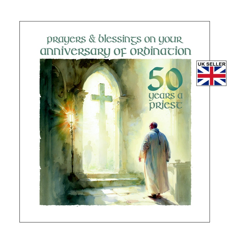 50th Ordination Anniversary Card | 50th Anniversary Ordination Card for ...