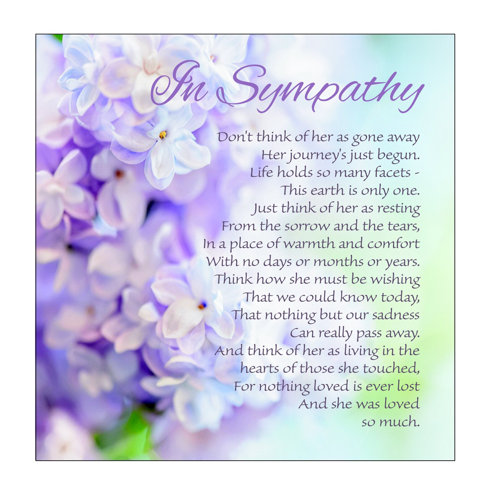 Sympathy Card for Female | Sympathy Card for Daughter | Sympathy Card ...