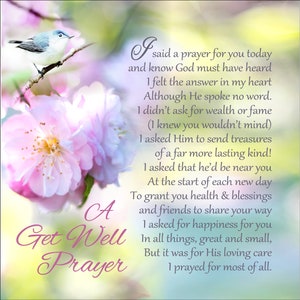 Christian Get Well Card Get Well Prayer I Said A Prayer | Etsy