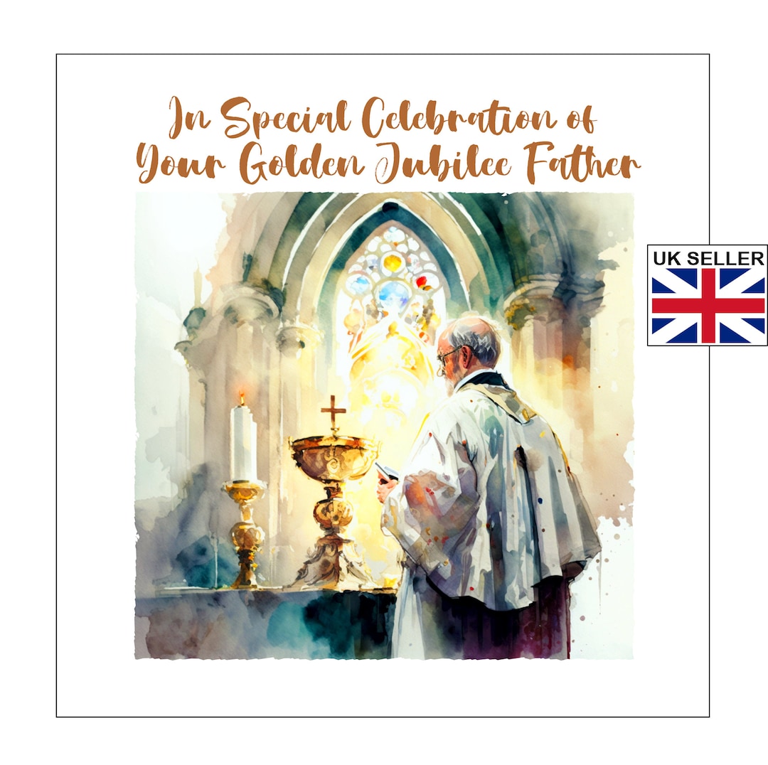Catholic 50th Priest Anniversary of Ordination Card | Golden Jubilee ...