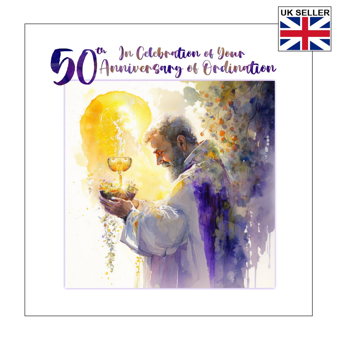 50th Ordination Anniversary Card | 50th Anniversary Ordination Card for ...