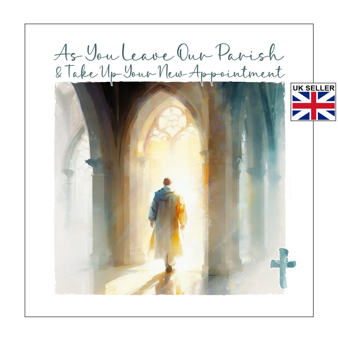 Priest Leaving Card | Priest New Appointment Card | Priest New Parish ...