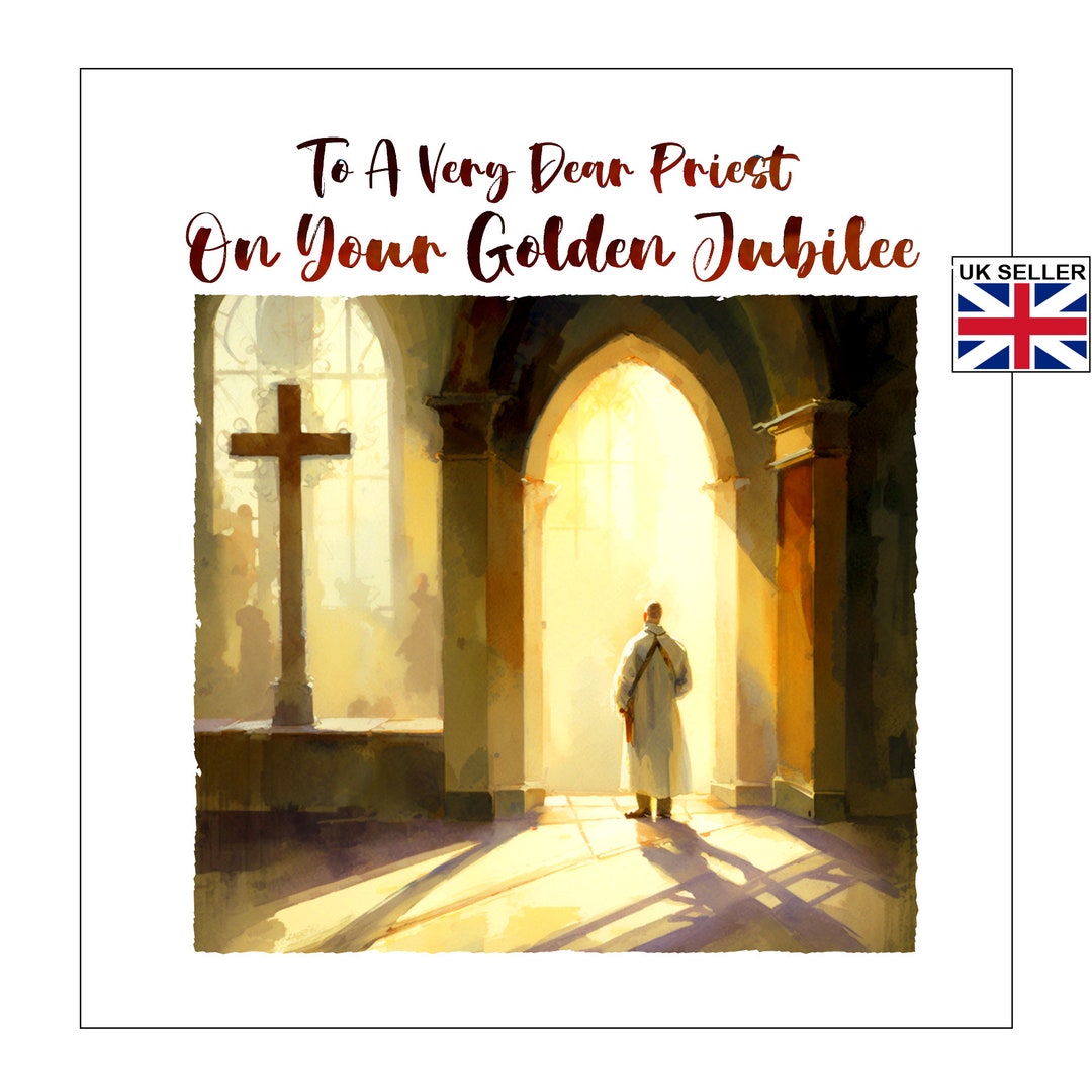 Catholic 50th Priest Anniversary of Ordination Card | Golden Jubilee ...