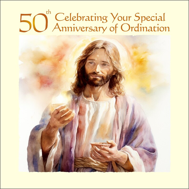 Extra Large 50th Anniversary of Ordination Card | Golden Ordination ...
