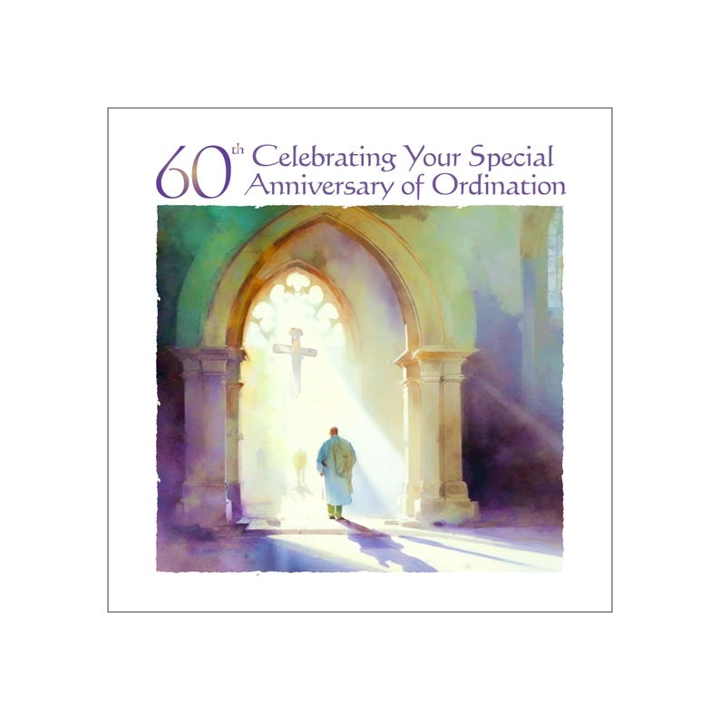Extra Large 60th Ordination Anniversary Card for Priest | Diamond ...