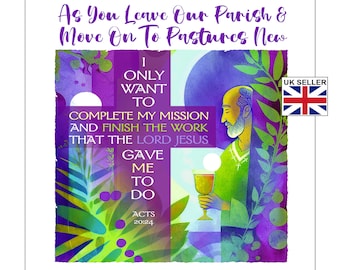 Large Catholic Priest Leaving Card | Priest New Appointment Card ...