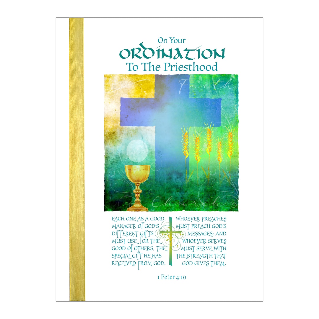 Large Priest Ordination Card | Deluxe With Ribbon - Etsy