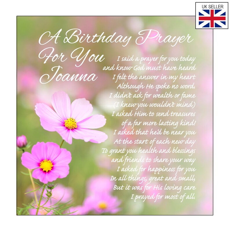 Personalised Christian Birthday Card | Birthday Prayer - Etsy