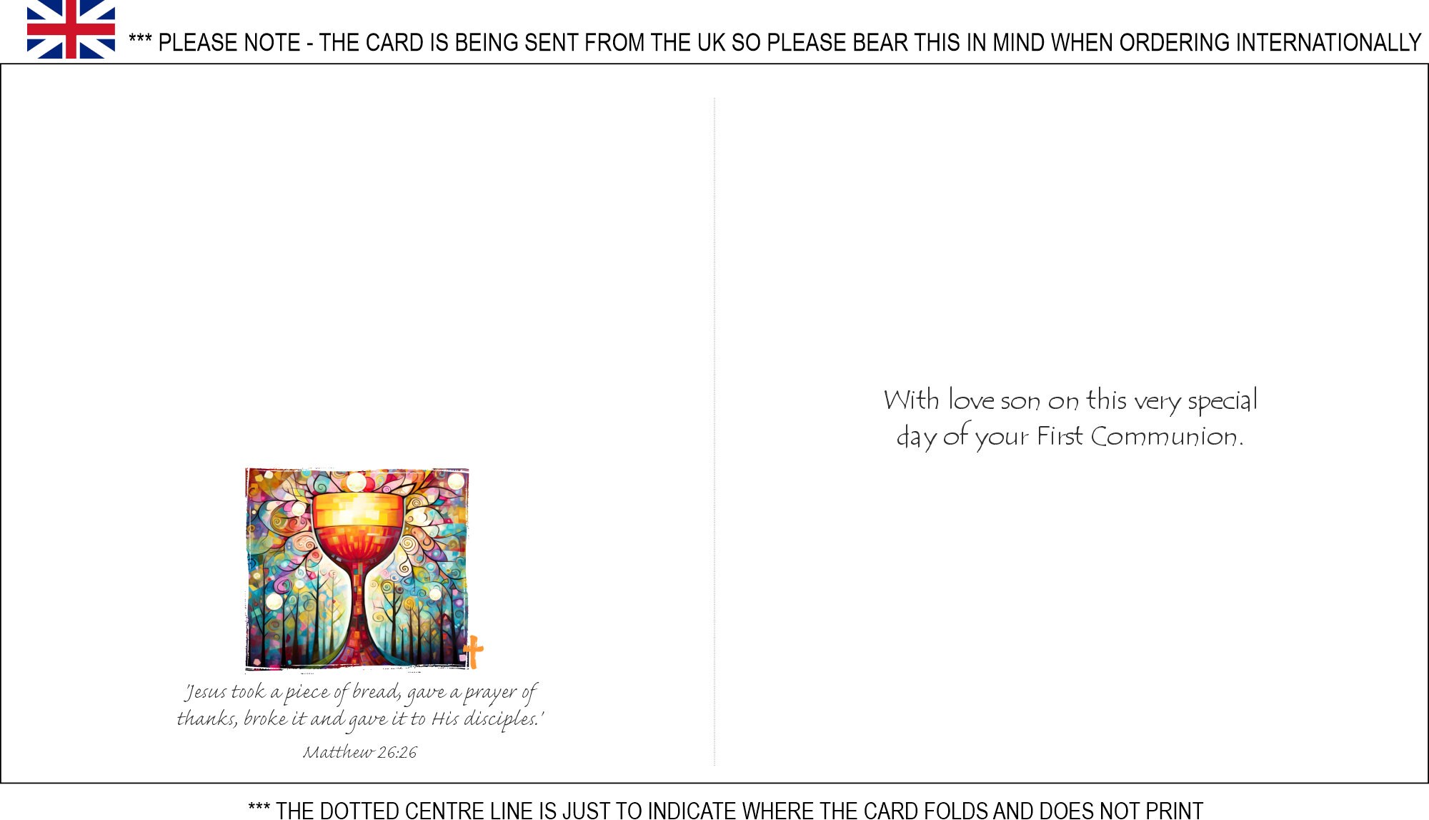 First Communion Card for Son | Son First Holy Communion Cards - Etsy